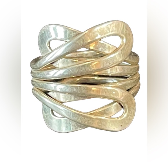 ELL | Jewelry | Sterling Silver 925 Ell Multi Layer Wrap Wide Band Ring ...